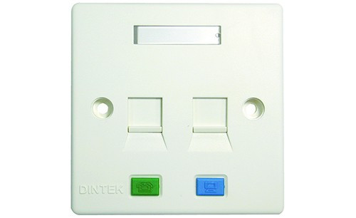 2 Port UK Style Wall Plate With Shutter