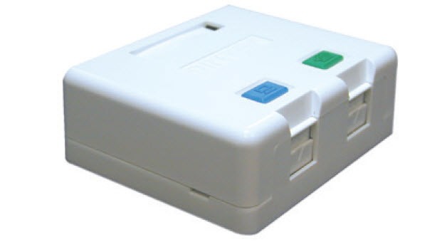 Surface Mounted Dual RJ45 Unloaded Box