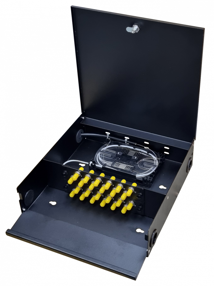 Wall Mount Fiber Optic Enclosure - 2 x ST Plates