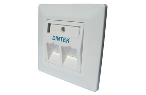 2 Port UK Style Angled Wall Plate With Shutter